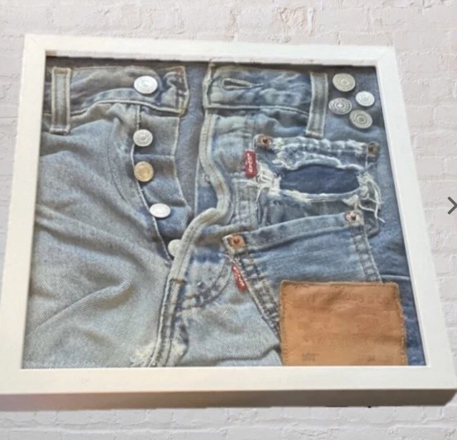 LEVI’S DENIM WALL Art | Framed Textile Montage Picture Front of Jeans £ ...