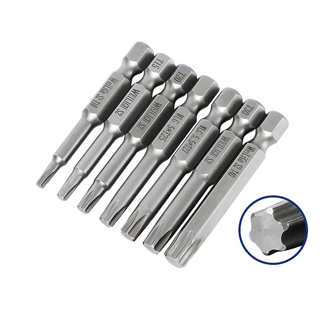 TORX SCREWDRIVER BIT Set 1/4" Shank Hex Security Magnetic Head Extra ...