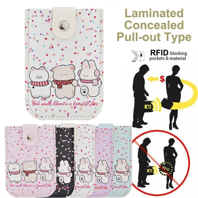 LAMINATED CONCEALED ID Card Holder Pull-out Type Business Card Case Men ...
