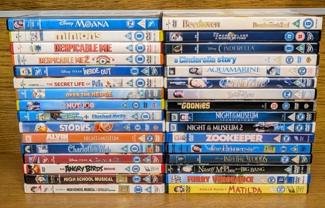 CHILDRENS FILMS DVD Bundle Disney Pixar Illumination Kids Movies x36 £ ...