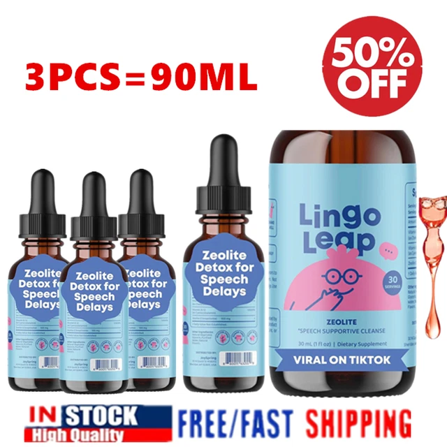 3PCS LINGO LEAP Drops for Kids Speech Therapy Zeolite Detox for Sppech ...