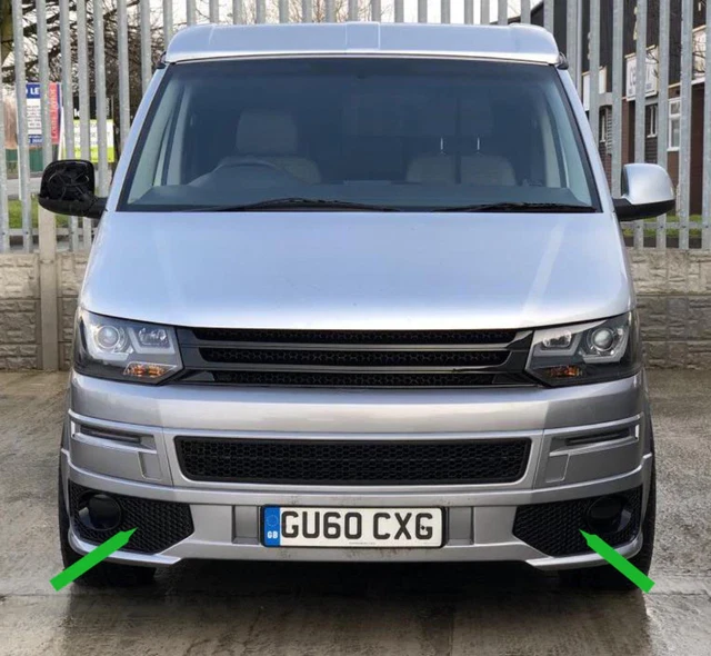 VW T5 .1 Transporter Honeycomb Sportline Front Spoiler Foglight Trims ...