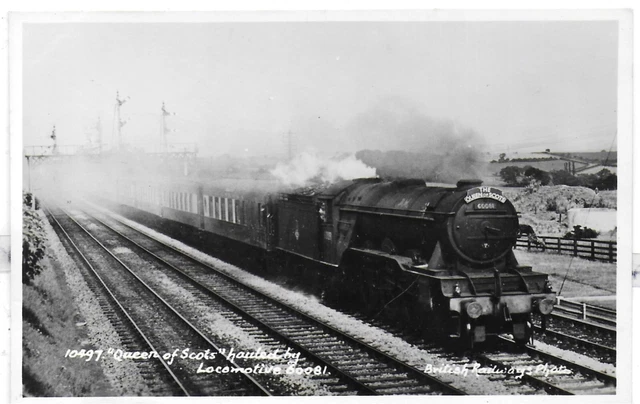 VINTAGE RAILWAY POSTCARD,TRAIN&THE QUEEN OF SCOTS LOCOMOTIVE,No 60081 ...