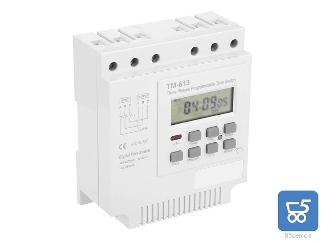 TM613 INTERRUTTORE DIN Timer Programmabile Trifase 380V Sinotimer 16A ...