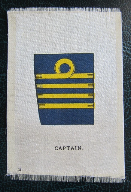 CIGARETTE SILK CARD Naval Badges of Rank Captain Catalogue Price £7 £3. ...