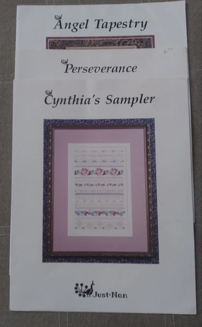 JUST NAN ~ 3 Kreuzstich-Diagramme_Cynthia's Sampler, Engel Wandteppich ...