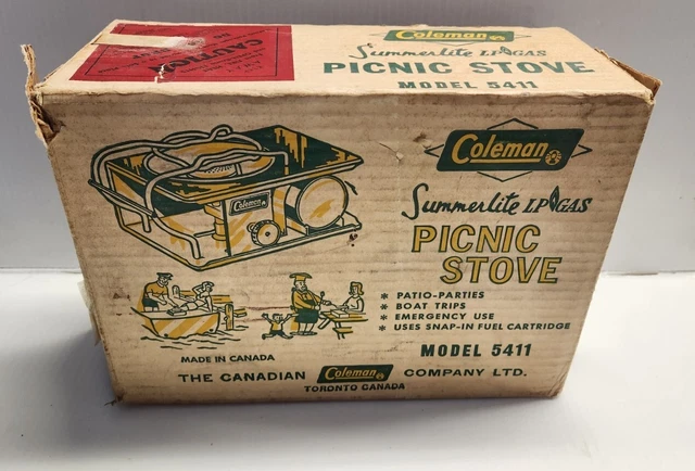 VINTAGE COLEMAN Model 5411 Picnic Stove W / Original Box $39.99 ...
