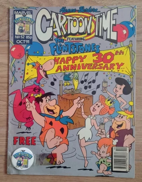 CARTOON TIME FT THE FLINTSTONES COMIC #52 + FREE GIFT 30th ANNIVERSARY ...