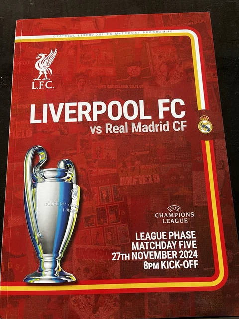 LIVERPOOL VS REAL Madrid 2024/25 UEFA Champions League Programme Anfield £8.00 - PicClick UK