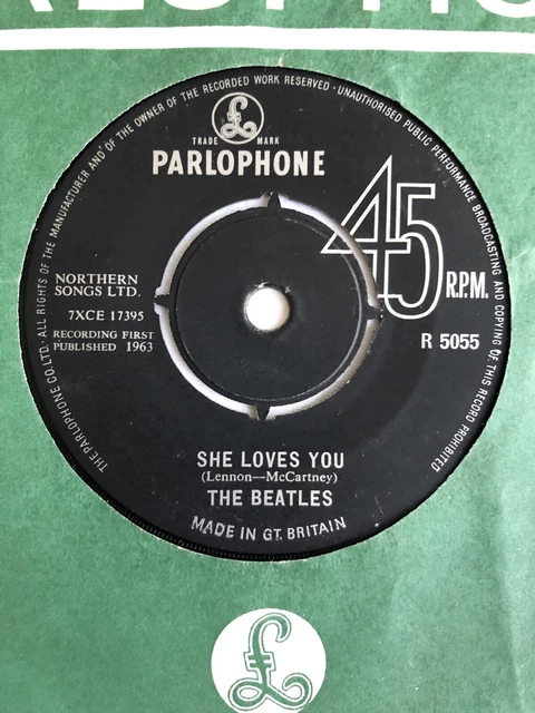 THE BEATLES -SHE Loves You- Original 1963 7”/Push Out Centre/Parlophone Sleeve EUR 29,28 ...