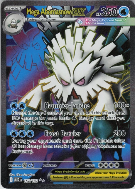 MEGA ABOMASNOW EX Ultra Rare ME01: Mega Evolution 157/132 NM £5.24 ...