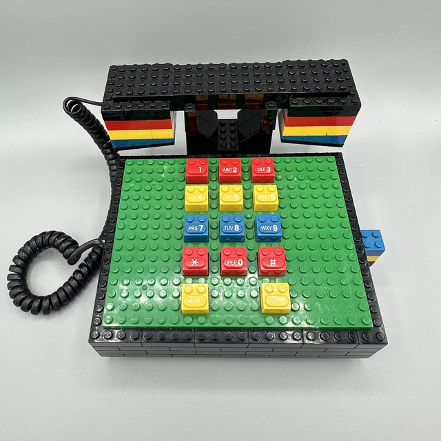 VINTAGE TYCO SUPER Blocks Telephone with Drawer 1980's Lego Brick Clone ...