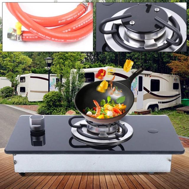 BOAT CARAVAN BURNER RV Camper LPG Gas Stove Hob W/ Tempered Glass FSAT ...