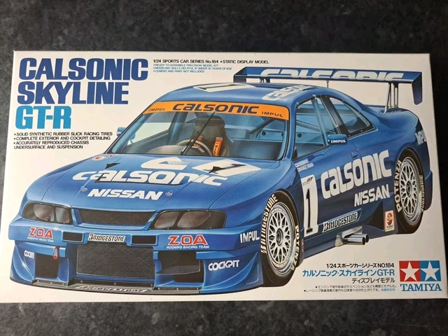 TAMIYA NISSAN SKYLINE GT-R R33 Calsonic Race Car Model Kit 24184 Scale ...