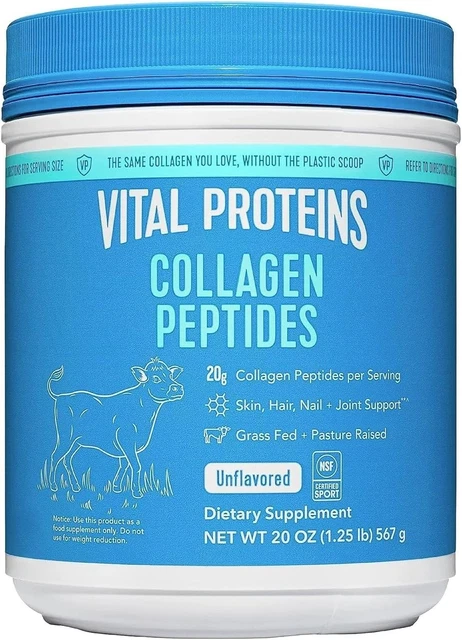 VITAL PROTEINS COLLAGEN Peptides Powder Supplement (Type I, III) - 567g ...