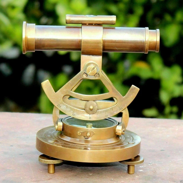 BRASS NAUTICAL ALIDADE Vintage Marine Telescope Maritime Compass ...