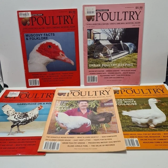 AUSTRALASIAN POULTRY MAGAZINE Lot of 5 Books Bantams Chickens Fowls ...