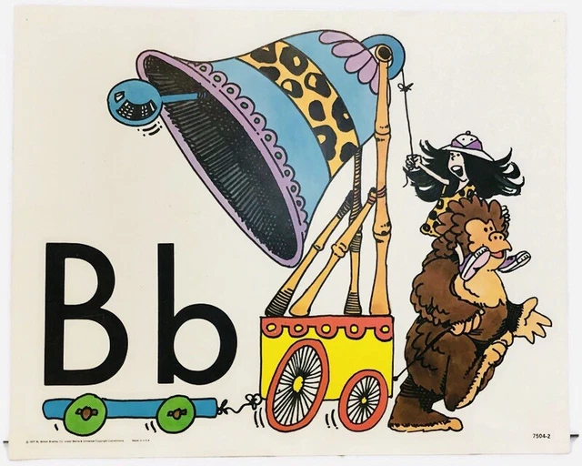 VINTAGE ALPHABET POSTER Card Electric Company Letter B 1977 Milton ...
