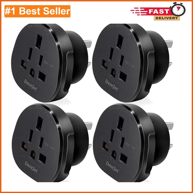 APPROVED UK/JP/CA TO AU/NZ Travel Adaptor Plug - Pack of 4 Insulated ...