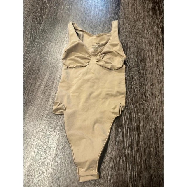 SKIMS SCULPTING BODYSUIT Tan Full Body Shaper Tank Style Snap Crotch M ...