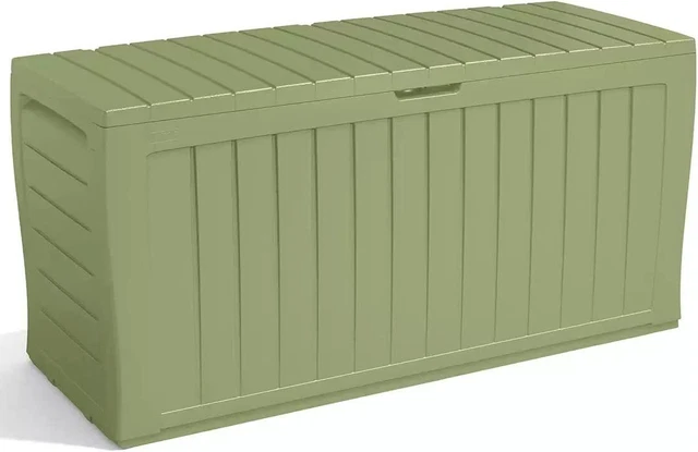 KETER MARVEL PLUS Green Plastic Garden Patio Storage Chest 270L ...