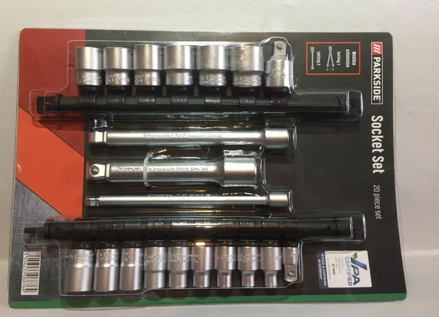 PARKSIDE SOCKET SET 20 Piece set. Model HG03256C - chrome vanadium ...
