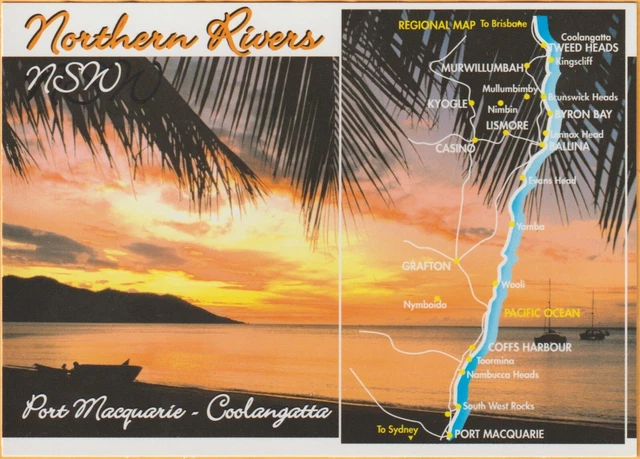 NORTHERN RIVERS REGIONAL Map Nsw Supreme Souvenirs Postcard EUR 5,37 ...