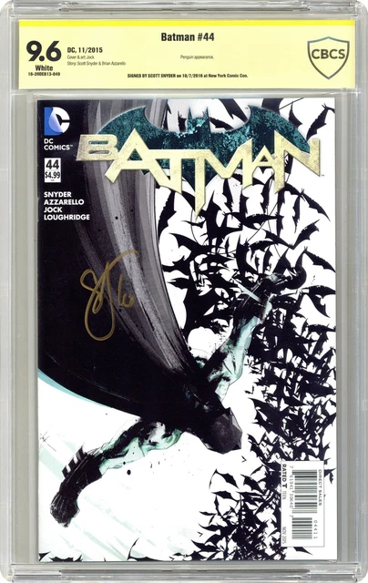 BATMAN #44A JOCK CBCS 9.6 Witnessed Sig Snyder 2015 16-39DE813-049 £31. ...