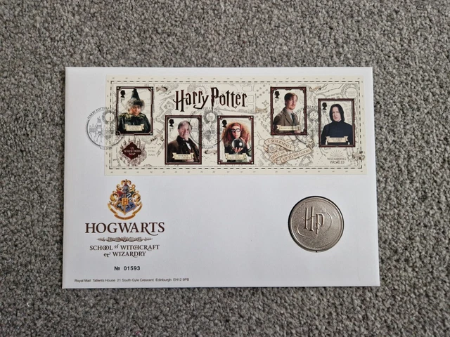 HOGWARTS HARRY POTTER Royal Mail Stamp And Medal Royal Mint 2018 no ...