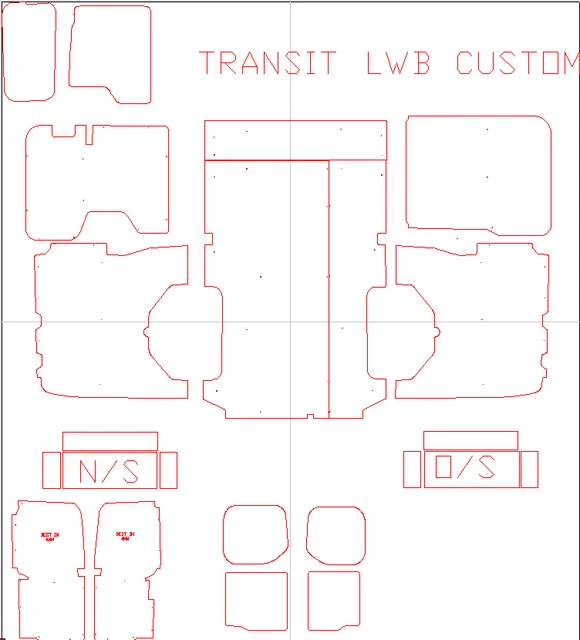 FORD TRANSIT CUSTOM 2013-2023 LWB L2H1 ply lining kit DXF file only. £ ...