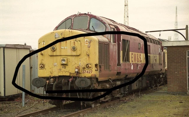 ORIGINAL 35MM BRITISH RAILWAY NEGATIVE OF 37427 AT BOOTHS COPYRIGHT £1. ...