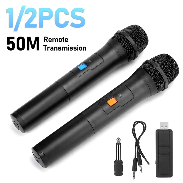 PROFESSIONAL VHF WIRELESS Microphone Handheld Mic System w/USB Karaoke ...