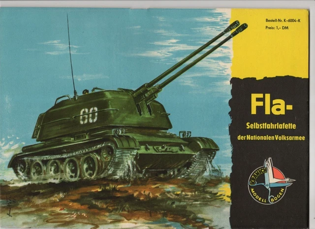 ALTER KRANICH MODELLBOGEN Fla - Selbstfahrlafette der NVA Militär ...