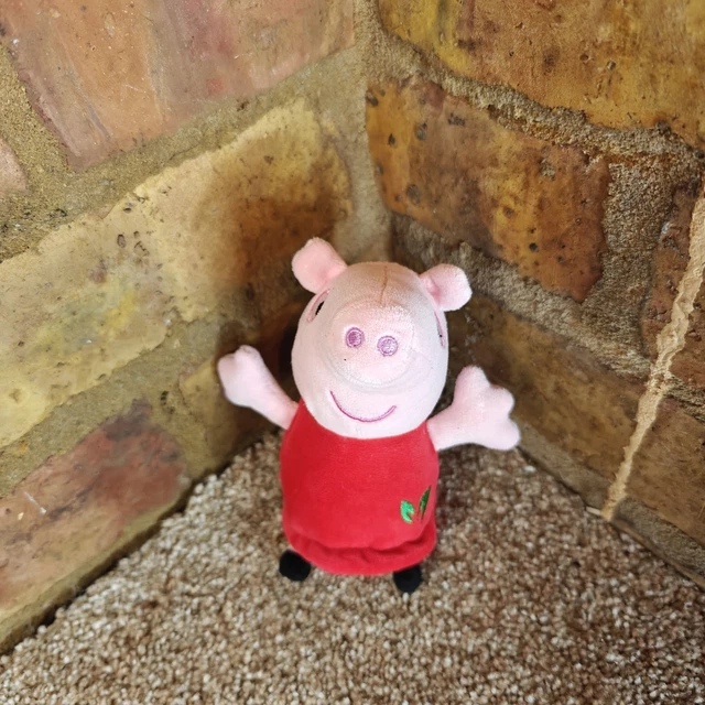SMALL PEPPA PIG Soft Toy 15cm Plush Kids Gift Stuffed Animal Red Dress ...
