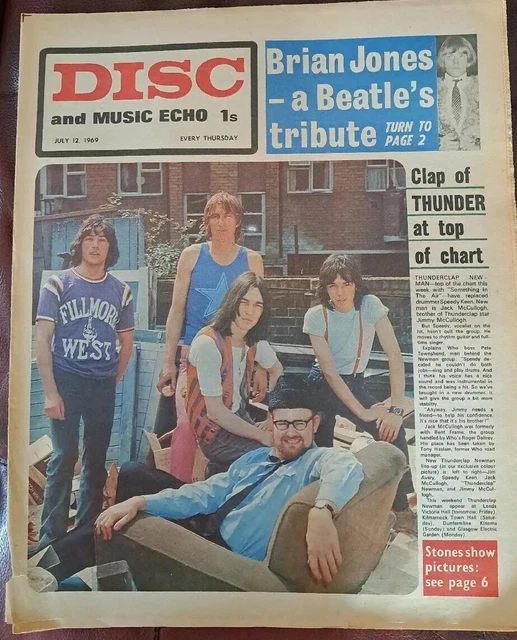 DISC AND MUSIC Echo Newspaper July 12th 1969 Thunderclap Cover £12.00 ...