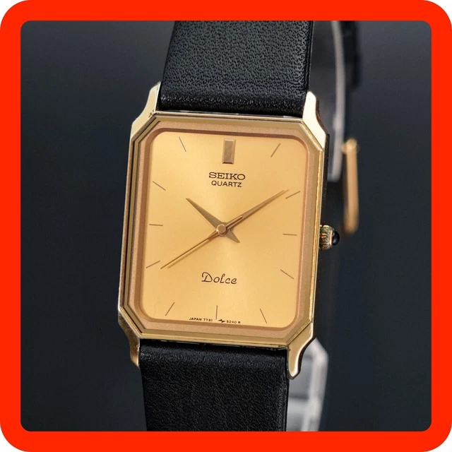 VINTAGE 1986 [N-MINT] SEIKO DOLCE 7731-5210 New Band Elegant Square Men Watch £145.80 - PicClick UK