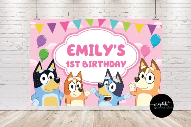 PERSONALISED BLUEY BANNER / Backdrop Birthday Poster DIGITAL FILE $20. ...