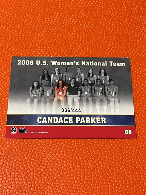 2008 RITTENHOUSE WNBA Team USA Candace Parker recrue #/444 Las Vegas ...