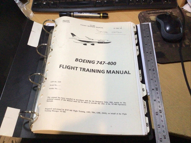 USED BRITISH AIRWAYS Boeing 747-400 Flight Training Manual Manual ATP ...