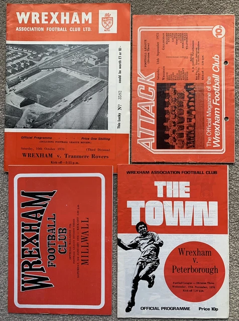 WREXHAM FC 1970S HOME FOOTBALL PROGRAMME COLLECTION Rare MEMORABILIA ...