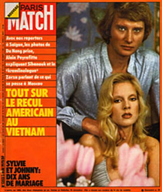 PARIS MATCH N° 1353 - Johnny Hallyday avec Sylvie Vartan, en mai 1975 (RARE) EUR 35,00 - PicClick FR