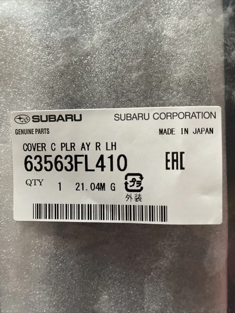 SUBARU 63563FL410 COVER C Pillar Door Reveal Molding LH Fits Crosstrek ...