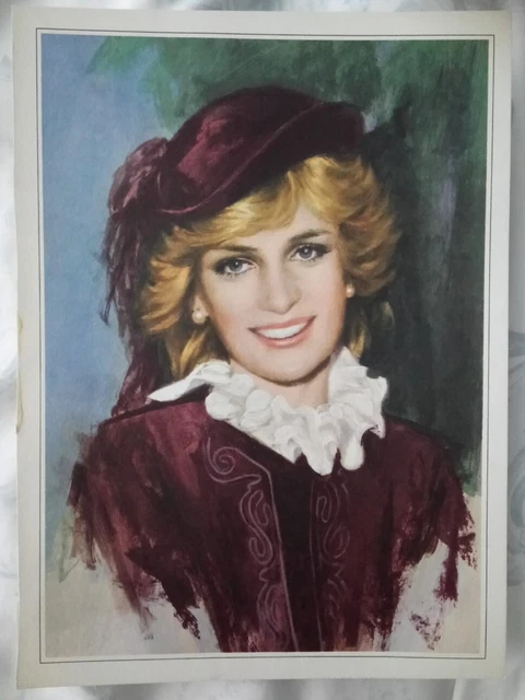 RARE VINTAGE FAMILY Circle Portrait Print HRH DIANA PRINCESS OF WALES ...