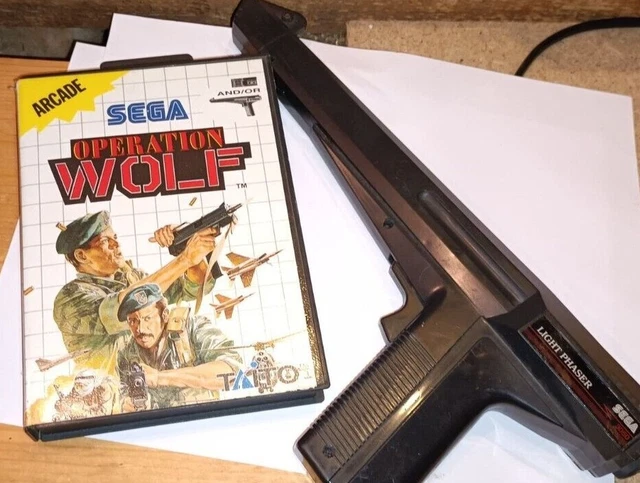 💥 OPERATION WOLF + LIGHT PHASER GUN 💥 PAL Sega Master System boxed ...