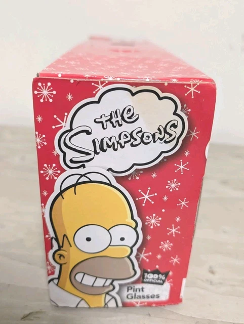 THE SIMPSONS CHRISTMAS Pint Glasses 4-Pack Homer Santa Claus ...
