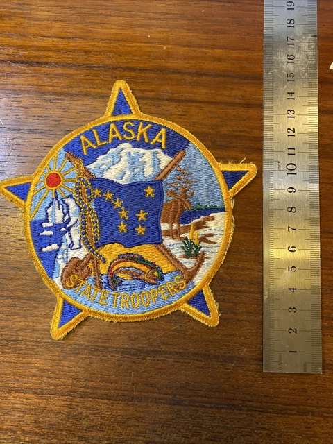 VINTAGE USA POLICE Sherrif CLOTH BADGE Patch - ALASKA STATE TROOPERS ...
