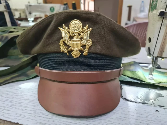 WW2 USAAF US Army Officers Uniform Visor Hat Crusher Style Cap £88.51 ...