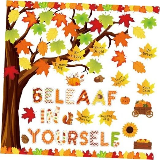 FALL CLASSROOM TREE Bulletin Board Set Growth Mindset Bulletin Board ...