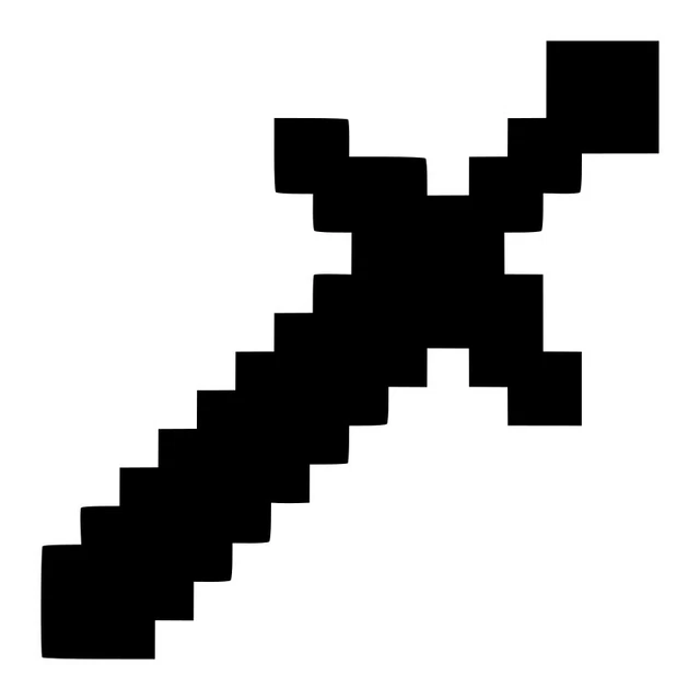 MINECRAFT PIXEL SWORD Vinyl Decal Sticker Art Wall Home Various Colours ...