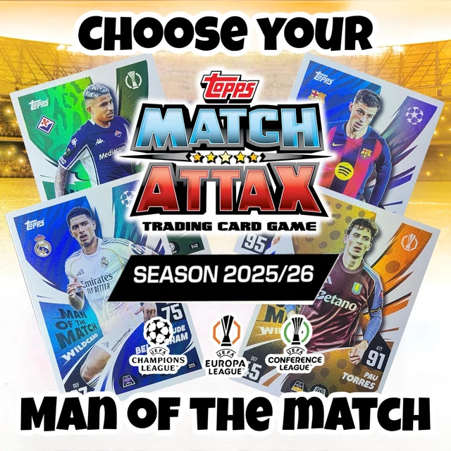 TOPPS MATCH ATTAX 25/26 2025/2026 Champions Man Of The Match Wildcard ...